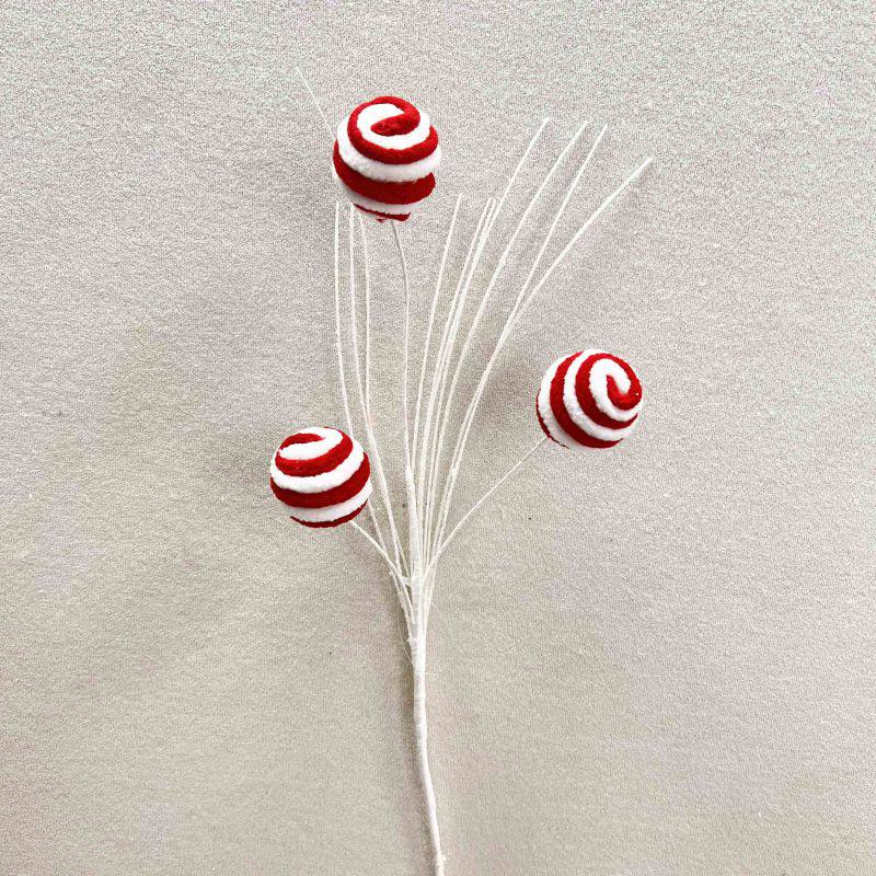 RAMA 58CM X3 BOMBONES ROJO BLANCO